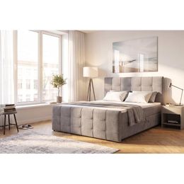 OTTO home Boxbett &raquo;LILIENNE, Polsterbett mit Bettkasten und Taschenfederkernmatratze H3&laquo; mit Kaltschaumtopper, Chenille-Bezug, 160x200 & 180x200 cm 