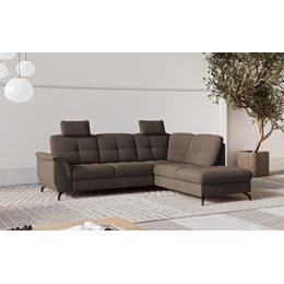 Sit & More Ecksofa SIT & MORE, B:244cm H:92cm T:212cm, braun, 90% Polyester 10% Polyamid, Wohnzimmer, Sofas, "Zora", wahlweise mit Schlaffunktion und Bettkasten