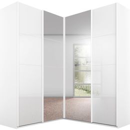 Schwebet&uuml;renschrank Rauch, B:181cm H:229cm T:187cm, wei&szlig;, Holzwerkstoff, Schr&auml;nke, "Schrank Garderobe Eckkleiderschrank QUADRA Front in