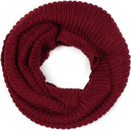 styleBREAKER Damen Strickschal "Unifarbener Feinstrick Loop", rot, Modisch, Obermaterial: 100% Polyacryl PAN., Modet&uuml;cher