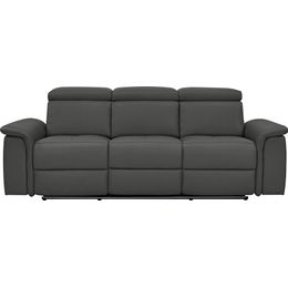 3-Sitzer OTTO HOME, B:229cm H:98cm T:142cm, schwarz, Kunstleder, Sofas, "Pareli 229cm, manuelle u. elektr. Relaxfunktion in 2 Sitzen", USB,