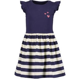 Blue Seven M&auml;dchen Jerseykleid, blau, Gr. 116, bedruckt, geringelt, gestreift, Jersey, Obermaterial: 100% Baumwolle, Kleider