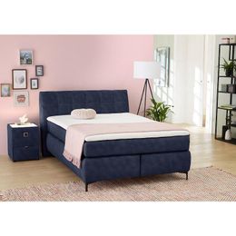 Jockenh&ouml;fer Boxspringbett &raquo;Gitta&laquo; mit Topper blau Bezug Bett: 100% Polyester;Topper und Matratzenspiegel: 100% Polyester Microfaser, Liegefl&auml;che B/L: 140cm x 