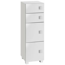 Unterschrank Schildmeyer, B:33cm H:101cm T:34,5cm, wei&szlig;, Badezimmer, Schr&auml;nke, "Quadra", Solide Verarbeitung - Dieses Produkt ist in Deutschland