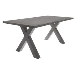 M&auml;usbacher Esstisch M&Auml;USBACHER, B:180cm H:75cm T:90cm, grau, K&uuml;che, Tische, "Mister", Gestell in X-Form