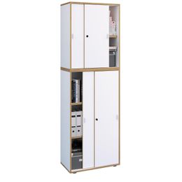 Aktenschrank Vcm, B:60cm T:37cm, wei&szlig;, Obermaterial: 100% Holz Wood., B&uuml;ro, Schr&auml;nke, "B&uuml;roschrank Aktenschrank Schiebet&uuml;ren Salia 5fach"