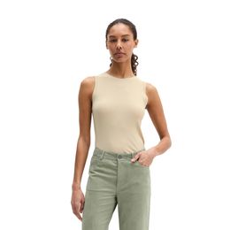 Marc O'Polo MARC O'POLO Damen T-Shirt "aus Rippjersey"linen beige, Gr. XXL, unifarben, Obermaterial: 64% Lyocell, 31% Baumwolle, 5% Elasthan, Shirts