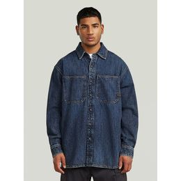 G-Star Raw G-STAR Herren Langarmshirt "Relaxed 2-Pocket Shirt", blau, Gr. XL, Obermaterial: 100% Baumwolle, Shirts
