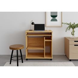 Computertisch, B:72cm H:76cm T:46cm, beige, VOGL M&Ouml;BELFABRIK, Tische, "Compi", PC-Tisch mit Tastaturauszug, platzsparend, Breite 72 oder 90 cm