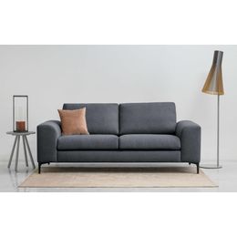 2,5-Sitzer OTTO HOME, B:214cm H:84cm T:95cm, grau, 100% PES, Sofas, "Henry, Kompaktsofa, Breite 214 cm", mit Metallbeinen, Wellenunterfederung,