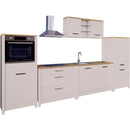 Inter Link K&uuml;chenzeile &raquo;Pienza, Einbauk&uuml;che, K&uuml;chenblock, K&uuml;chenmodul, Kompaktk&uuml;che&laquo; Ohne E-Ger&auml;te f&uuml;r Sp&uuml;lmaschine Kochfeld Backofen K&uuml;hlschrank B: 370 cm B/H/T