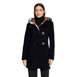 Gil Bret Damen Dufflecoat, blau, Gr. 40, unifarben mit Farbeinsatz, Fleece, Obermaterial: 75% Wolle, 20% Polyamid, 5% Kaschmir, M&auml;ntel, Dufflecoat