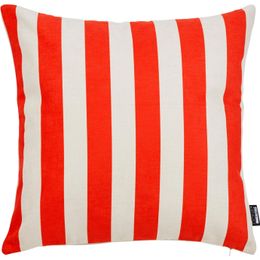 Dekokissen done., B:45cm L:45cm, rot, Polyester, Dekokissen_Sitzkissen_Kissenh&uuml;llen, "STRIPES", Extra weiche Haptik