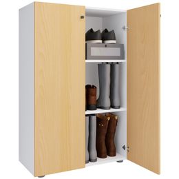 Schuhschrank Vcm, B:70cm T:39cm, braun, Obermaterial: 100% Holz Wood., Flur, Schr&auml;nke, "Holz Schuhschrank Schuhregal Schuhkommode Lona 3"