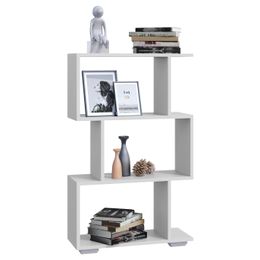 Standregal Vcm, B:60cm T:24cm, wei&szlig;, Wohnzimmer, Regale, "Holz Raumteiler Stand Regal Deko B&uuml;cher Palusa M"