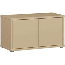 Schuhbank FORTE, B:74,5cm H:41,5cm T:34,9cm, beige, Holzwerkstoff, Flur, Sitzb&auml;nke, "Alice Springs, Grifflos, 8 Paar Schuhe, Polsterauflage