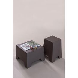 Woood Beistelltisch &raquo;Zina aus Fiberclay mit kompakter Form B 36 x T 36 x H 51 cm&laquo; Glasfaser-Ton-Verbund mit Betonoptik, vormontiert geliefert B/H/T: 