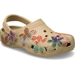 Crocs Damen Clog "Classic Summer Beaded Clog", Gr. 36, bunt, Croslite , gebl&uuml;mt, kontrastfarbene Details, Schuhe, Sommerschuh, Gartenschuh,