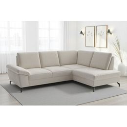 Sit & More Ecksofa SIT & MORE, B:249cm H:89cm T:190cm, beige, 100% Polyester, Wohnzimmer, Sofas, "Chelsea L-Form, B: 264 cm, mit Armteil-&