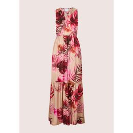 Madeleine Mode MADELEINE Damen Midikleid "Sommerkleid Maxikleid mit floralem Print", rosa, Modern, Gr. 34, Obermaterial: 100% Viskose CV., Kleider, Kleid mit