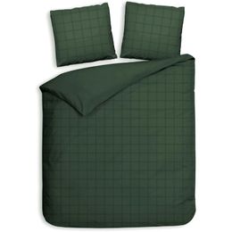 Wendebettw&auml;sche &raquo;Diamante&laquo; 3 Stk. kariert, hochwertiges Mako-Satin, Bettw&auml;sche ab 135x200 cm. gr&uuml;n Mako-Satin, Obermaterial: 100% Baumwolle B/L: 200cm