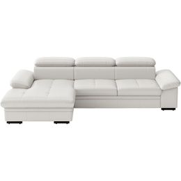Sit & More Ecksofa SIT & MORE, B:260cm H:73cm T:174cm, wei&szlig;, Wohnzimmer, Sofas, "Viola, Leder, L-Form, B: 260 cm, mit Armteil- und Kopfteilvertsellung",
