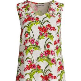 LANDS' END &Auml;rmelloses Soft FlowTop aus Leinenmix in Plus-Gr&ouml;&szlig;e, Damen, size: plus, Elfenbein, Leinen/Baumwolle Modal, by Lands' End