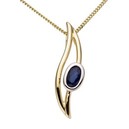 Firetti Damen Kettenanh&auml;nger &raquo;Schmuck Geschenk Gold 333 Halsschmuck Anh&auml;nger f&uuml;r Halskette&laquo; mit Saphir blau Gelbgold 333, 1,05 g