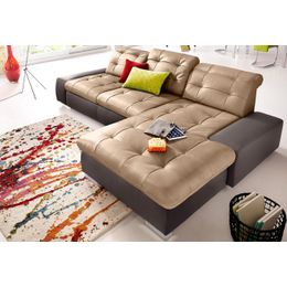 Sit & More Ecksofa SIT & MORE, B:284cm H:84cm T:109cm, braun, Kunstleder SOFTLUX/Struktur (100% Polyester);Kunstleder SOFTLUX/Feinstruktur (100%