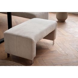 Polsterhocker, B:100cm H:50cm T:53cm, beige, exxpo - SOFA FASHION, NaturLeder;Strukturstoff (Zusammensetzung: Polyester 100%);Luxus-Microfaser