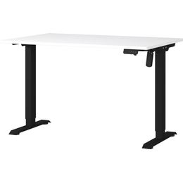 Schreibtisch Germania, B:120cm H:120cm T:80cm, schwarz-wei&szlig;, B&uuml;ro, Tische, "Boras", Breite 120/140/160/180 cm, Metallgestell, elektrisch