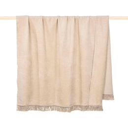 Pad Wohndecke &raquo;SYDNEY1&laquo; Bestseller mit Fransen-Design und gro&szlig;er Farbvielfalt beige Mischgewebe B/L: 150cm x 200cm