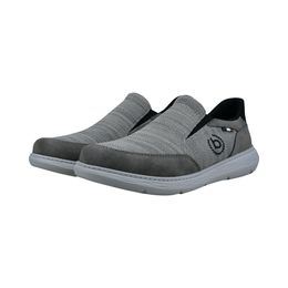 Bugatti Herren Slip-On Sneaker, Gr. 40, grau, Lederimitat, Textil, Schuhe, Freizeitschuh, Schlupfschuh, Slipper mit Logo-Icon