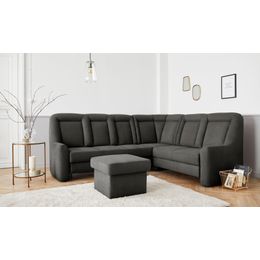 Sit & More Ecksofa SIT & MORE, B:257cm T:217cm, grau, 100% Polyester, Wohnzimmer, Sofas, "Melissa L-Form", klassisches Polsterprogramm, wahlweise Schlaffunktion