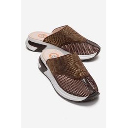 GLEA Mesh Strass Pantoletten Damen