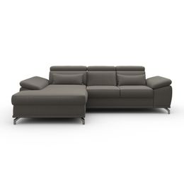 Sit & More Ecksofa SIT & MORE, B:295cm H:87cm T:180cm, braun, 100% Polyester, Wohnzimmer, Sofas, "Cabrio L-Form, B: 295 cm, mit Sitztiefen-, Arm- &