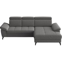 Sit & More Ecksofa SIT & MORE, B:264cm H:84cm T:181cm, grau, 100% Polyester, Wohnzimmer, Sofas, "Vanity, L-Form, B: 264 cm", Inkl.Sitz-,Kopf-und