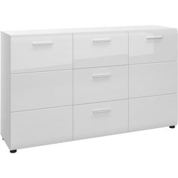 Sideboard LIVING CHARM, B:143,8cm H:86cm T:39cm, wei&szlig;, Holzwerkstoff, MDF, PVC, Wohnzimmer, Sideboards, "Merano", Breite ca. 144 cm