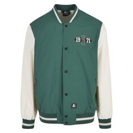 Herren Collegejacke "Starter Black Label Herren Starter Nylon College Jacket"schwarzfreshgr&uuml;n, palewei&szlig;, Gr. S, STARTER Black Label, unifarben, 100%