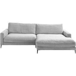 Home Affaire Ecksofa &raquo;Downtown, B/T/H: 272/190/84 cm L-Form&laquo; weicher Sitzkomfort auch in Cord und Boucl&eacute;, incl. Zierkissen grau 88% Polyester, 12% 