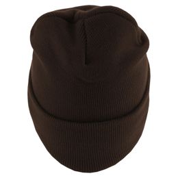 MSTRDS Herren Beanie "MSTRDS Accessoires Beanie Basic Flap Long Version", braun, Kunstfaser, M&uuml;tzen