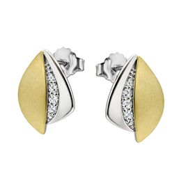 Firetti Damen Paar Ohrstecker "Schmuck Geschenk Silber 925 Ohrschmuck Ohrringe bicolor", Silber 925 (Sterlingsilber), gold, Silber 925