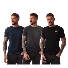 Bench - T-Shirt f&uuml;r Herren, Baumwolle (3er-Pack) (Marine/Grau/Schwarz)