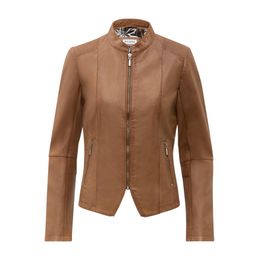RICANO Damen Kurzjacke "Lederjacke Abigale", braun, Gr. XXXL, Obermaterial: 100% Lammnappaleder LANA. Futter: 100% Polyester PES., Jacken,
