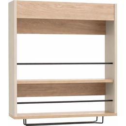 K&uuml;chenregal KOCHSTATION, B:60,2cm H:65cm T:16,1cm, braun, Holzwerkstoff, Regale, "KS-Kolari", Weinglashalter am Regalboden: Platz f&uuml;r 4 bis 5