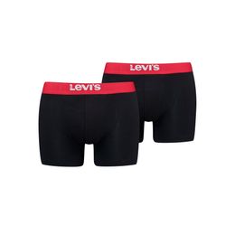 Levi's LEVI'S Herren Boxershorts "LEVIS MEN SLD BASC BOXER BRIEF ORG CO 2P", Gr. S, schwarz, Obermaterial: 95% Baumwolle, 5% Elasthan, bedruckt, unifarben,