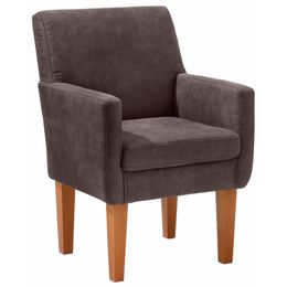 Sessel OTTO HOME, B:66cm H:96cm T:71cm, braun, Luxus Microfaser (Zusammensetzung: 100% Polyester), Wohnzimmer, Sessel, "Fehmarn", komfortable