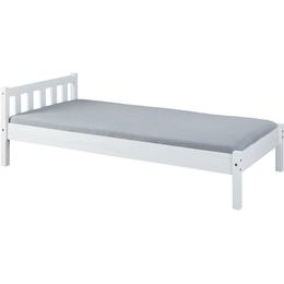 Massivholzbett Inter Link, B:98cm H:70cm L:210cm, wei&szlig;, Betten, "Vilmar, Einzelbett, Doppelbett, G&auml;stebett, Jugendbett", Kiefer Massiv, ohne
