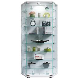 Standvitrine Vcm, B:83cm T:17cm, wei&szlig;, Obermaterial: 100% Holz Wood., Schr&auml;nke, "Holz Glas Stand Vitrine Sammelvitrine Cenila XL"