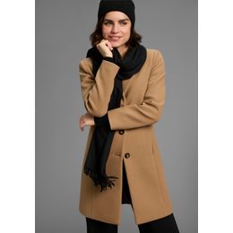 Laura Scott Damen Schal, schwarz, unifarben, Web, Kunstfaser, Modet&uuml;cher, mit modischen Fransen in klassischen Unifarben